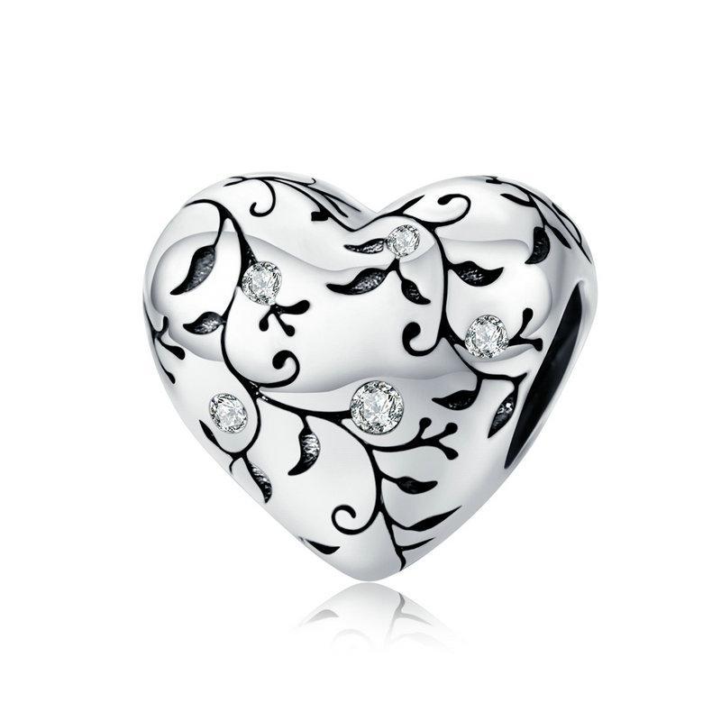 Pattern Heart Charm – The Silver Goose NZ