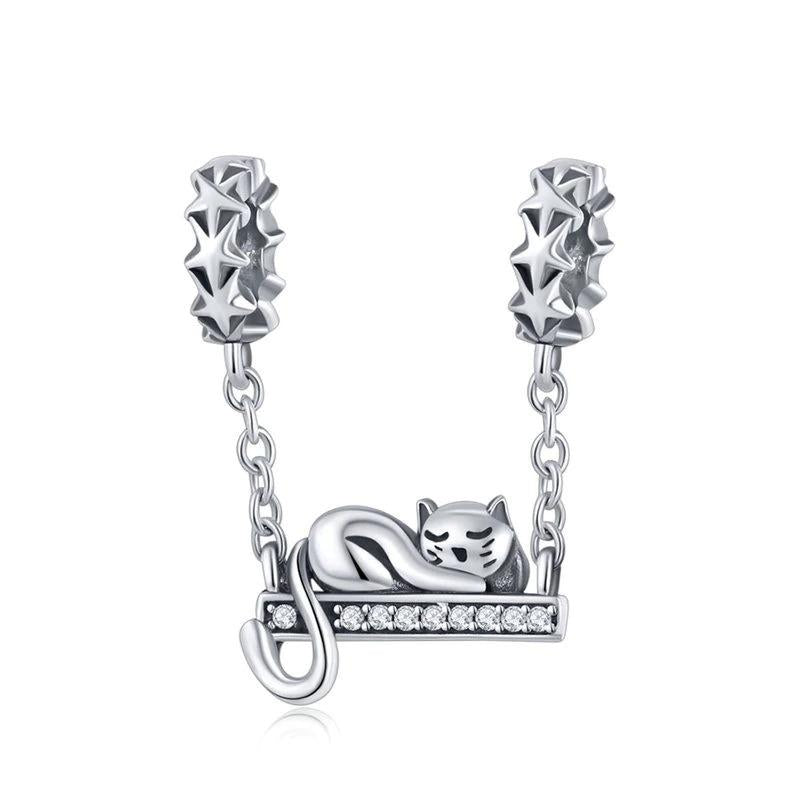 Sleeping Cat Star Charm – The Silver Goose NZ